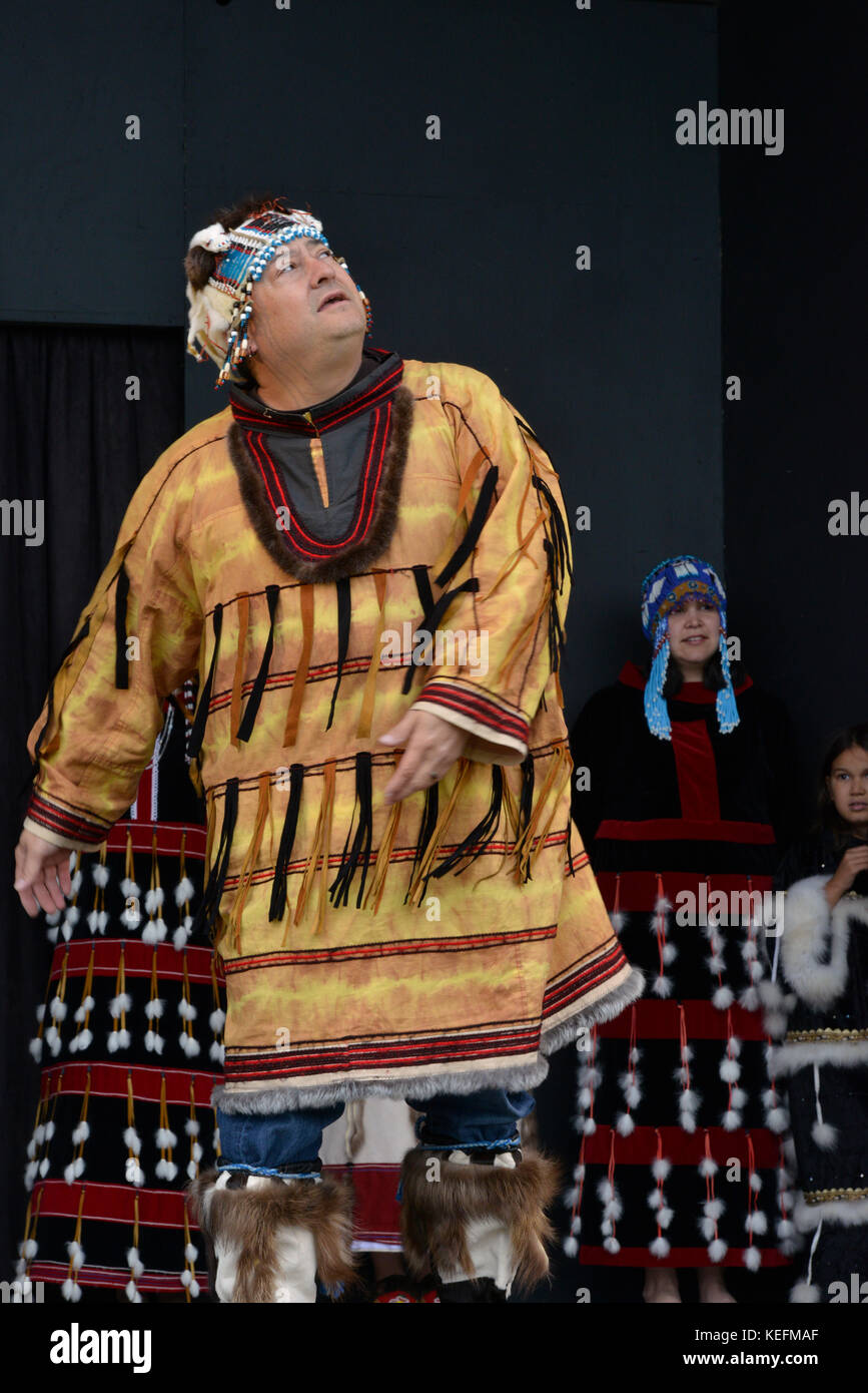 Alaska Native American Dancers, Palmer, Alaska, USA Stock Photo - Alamy