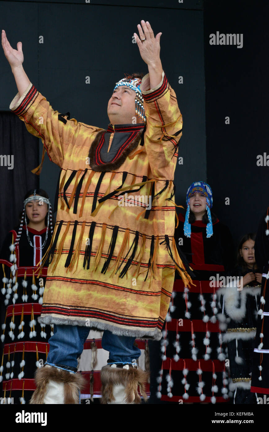 Alaska Native American Dancers, Palmer, Alaska, USA Stock Photo - Alamy
