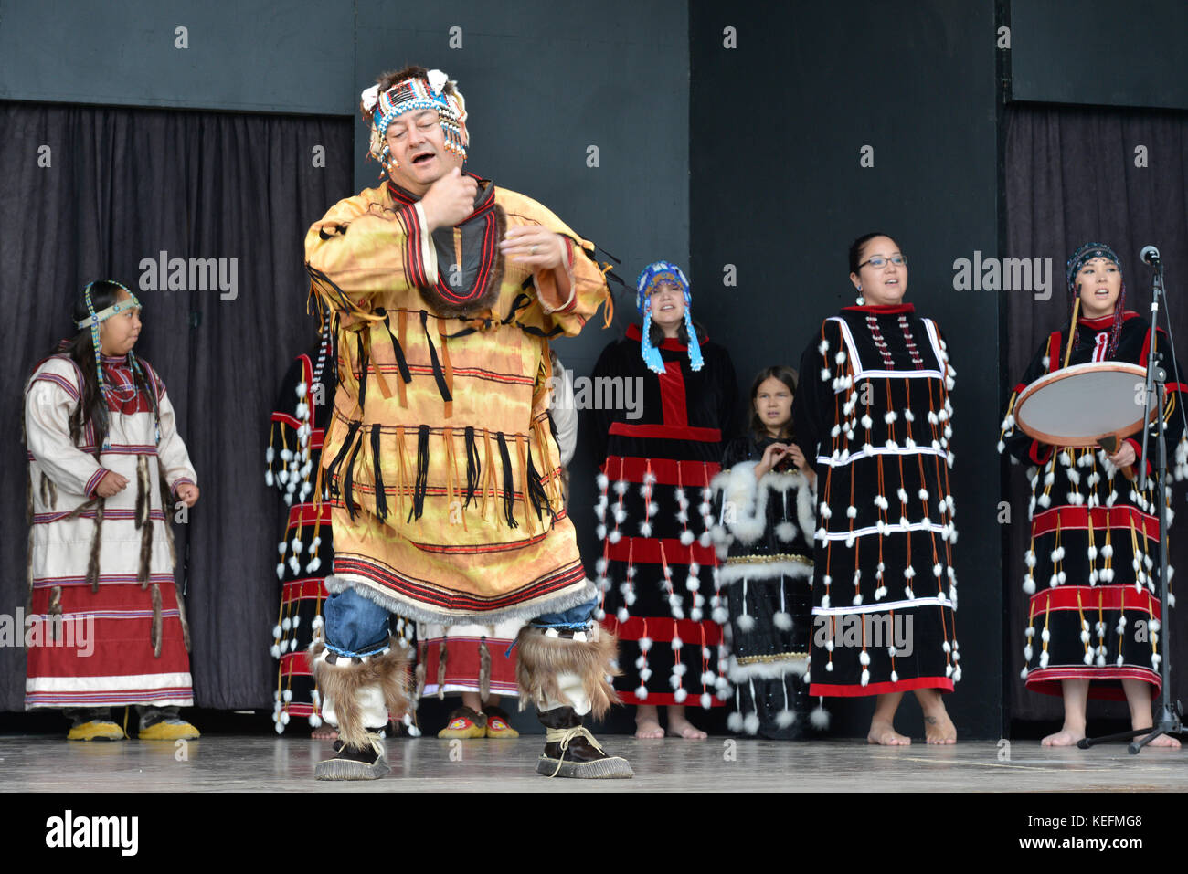 Alaska Native American Dancers, Palmer, Alaska, USA Stock Photo - Alamy