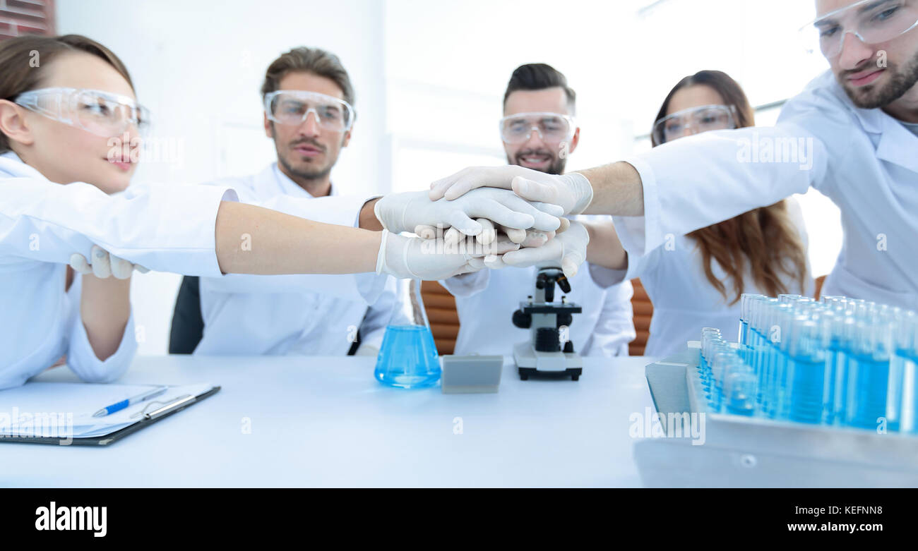 creative team of young scientists Stock Photo - Alamy
