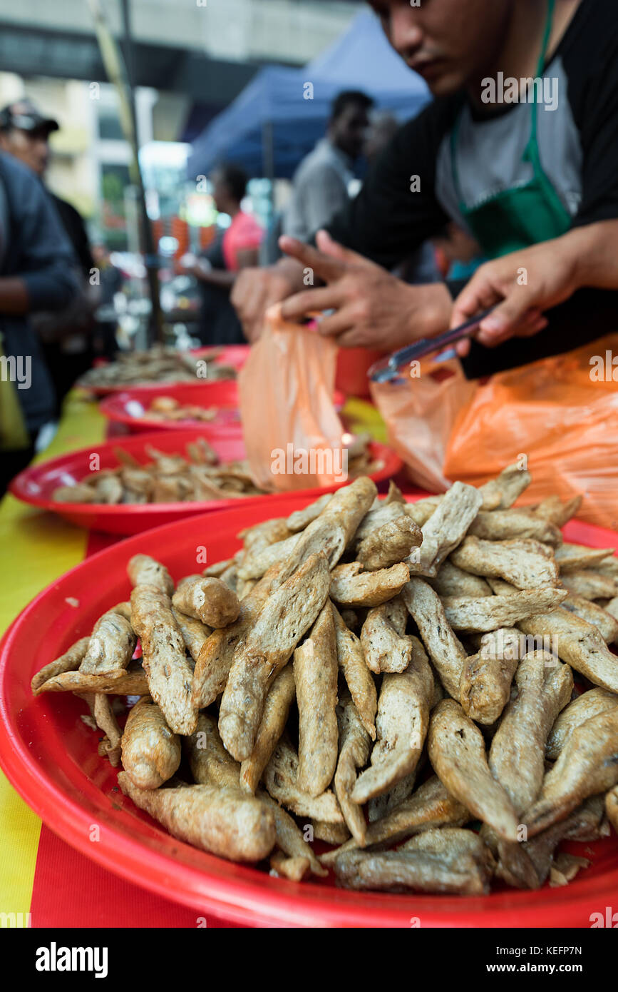 A selection of take away food on a street food stall in asia Stock ...