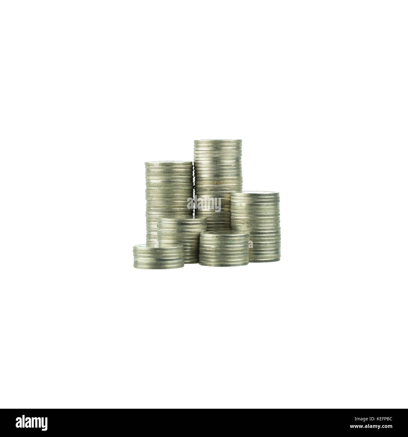 coins stacks isolated on white Stock Photo - Alamy