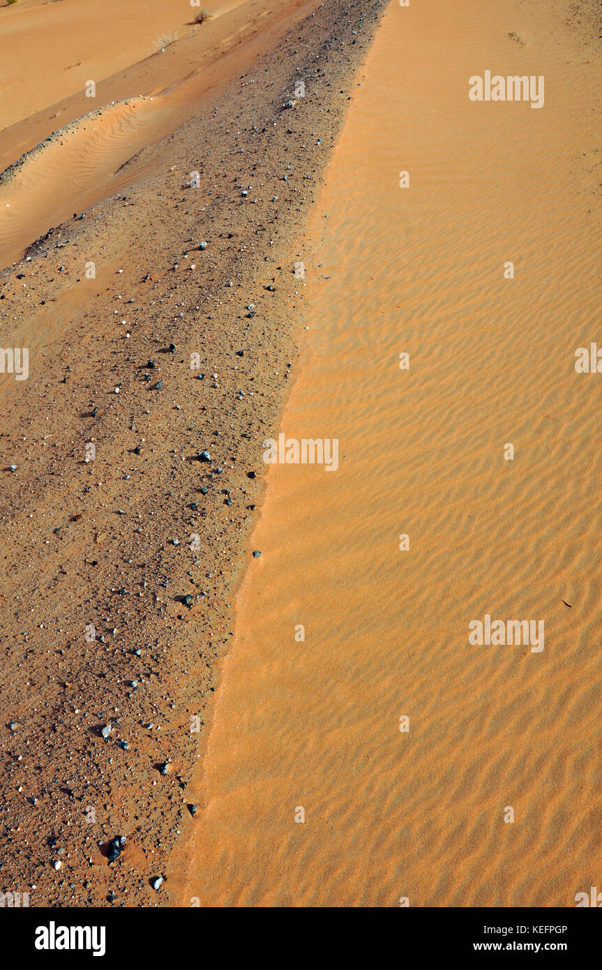 Wind-formed patterns in this collection of sand in the Arabian Desert ...