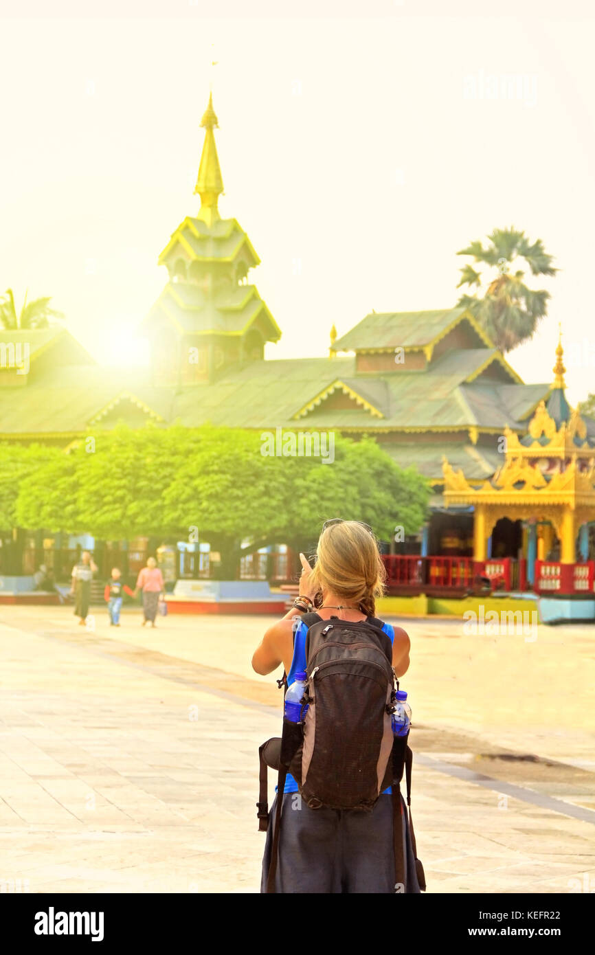 Foreign Backpacker Traveling in Asia Stock Photo - Alamy