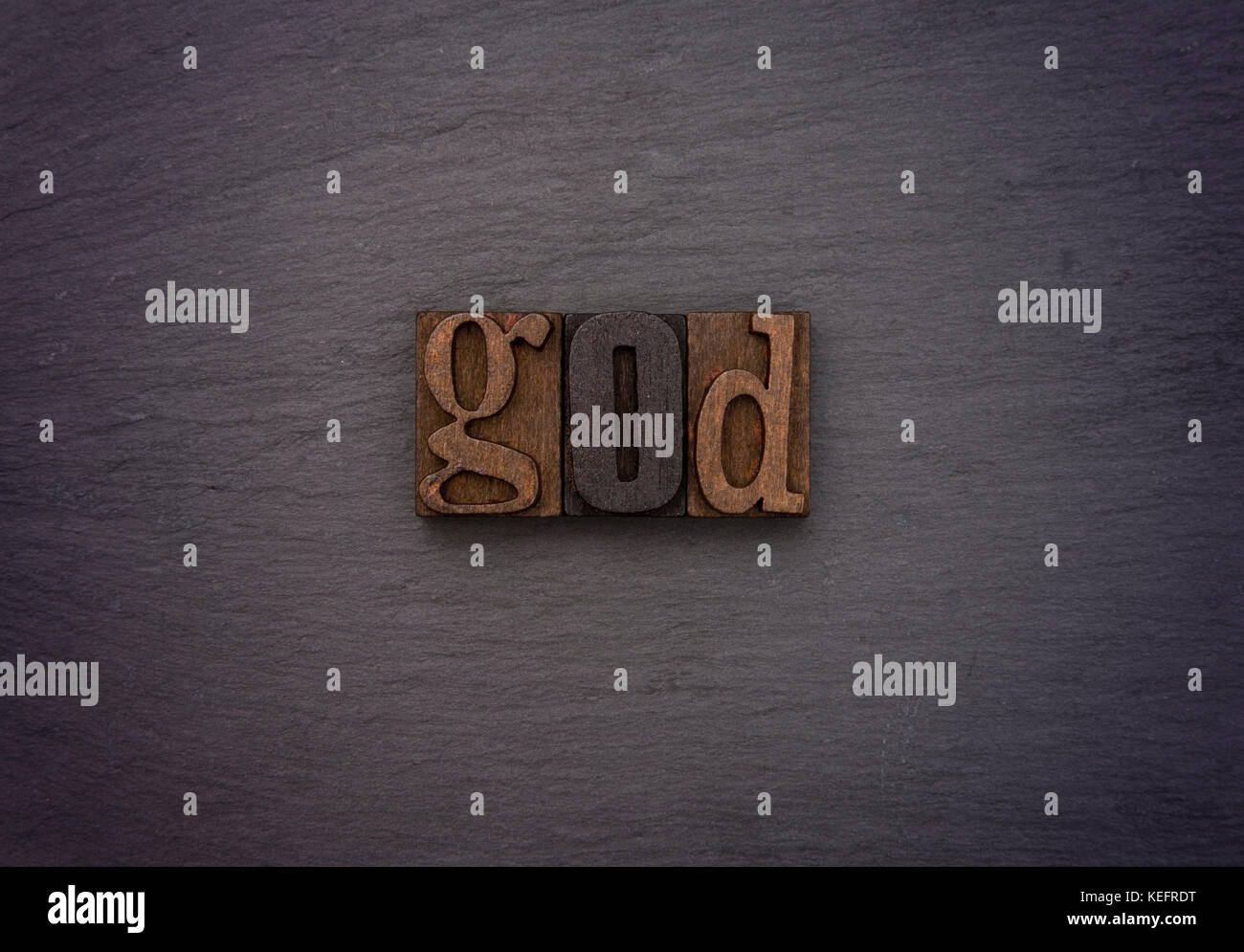 God Spelled Out in Type Set Stock Photo - Alamy