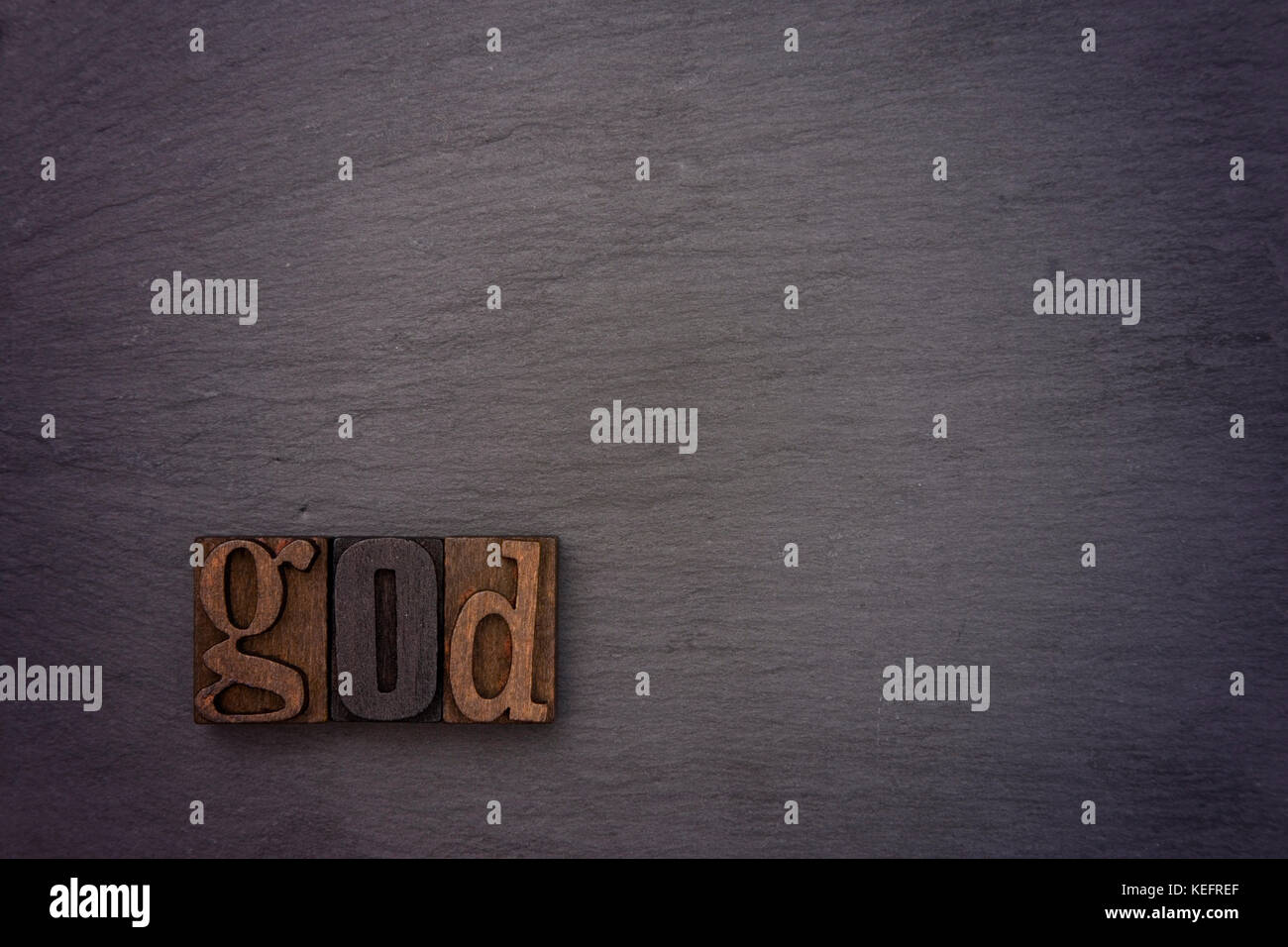 God Spelled Out in Type Set Stock Photo - Alamy