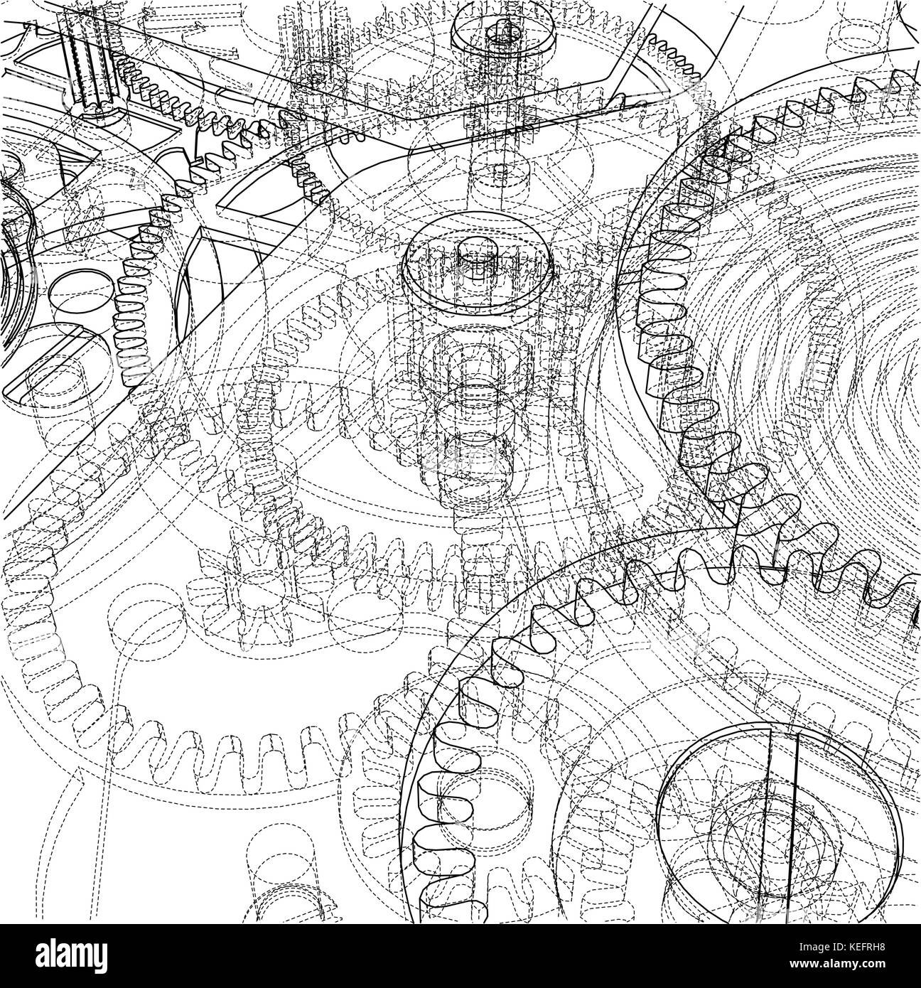 Cogs and Gears of Clock. Vector Stock Vector Image & Art - Alamy