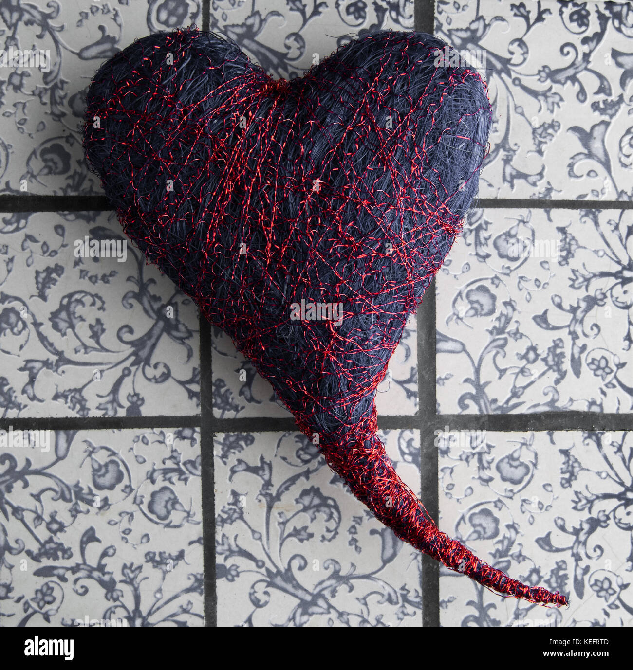 3d decoration in form of a composition in the form of heart thread on a ...