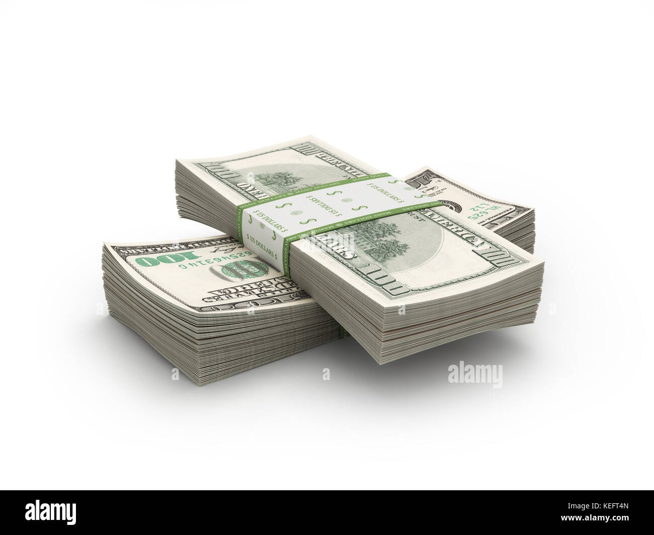 paper stacks of 100 Bils isolated on white Stock Photo - Alamy