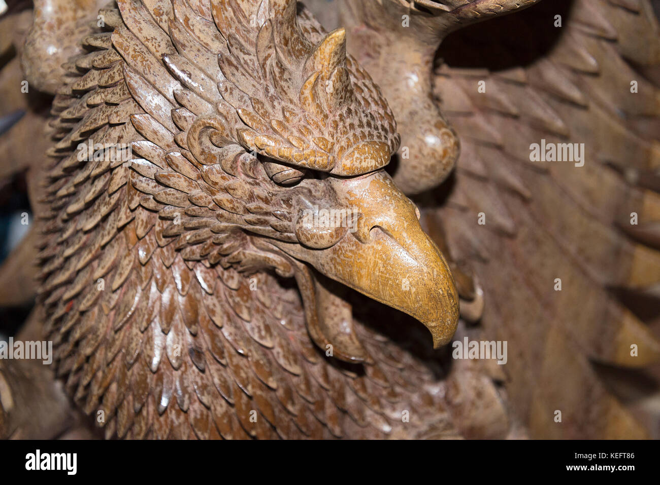 Wooden eagle close up as a sculpture in the exhibition Stock Photo - Alamy
