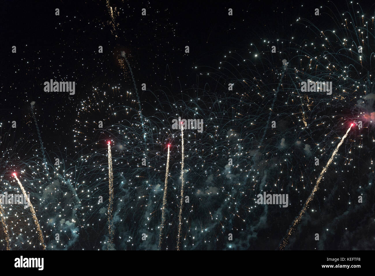 Fireworks in the night sky at the festival Stock Photo - Alamy