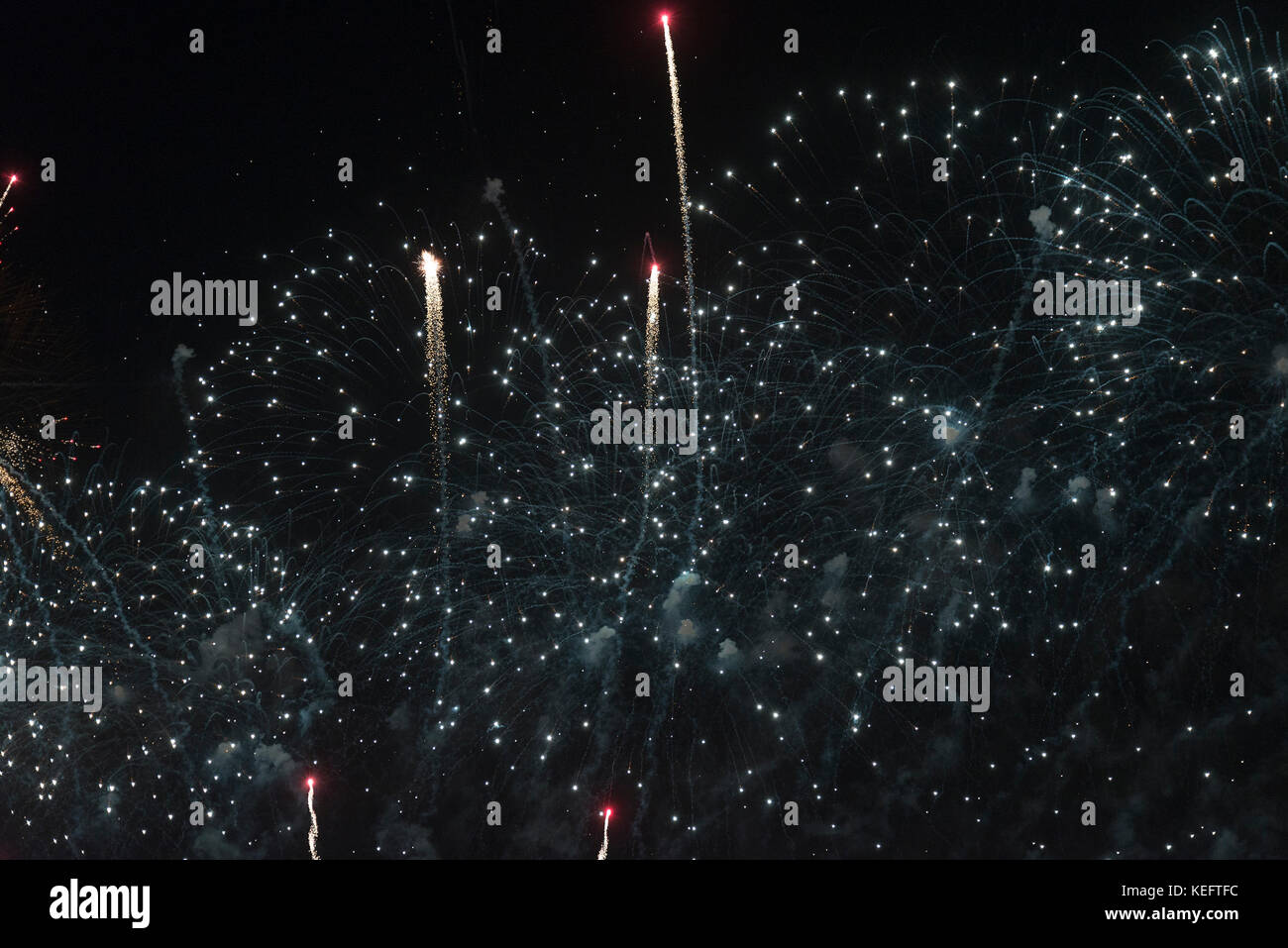 Fireworks in the night sky at the festival Stock Photo - Alamy