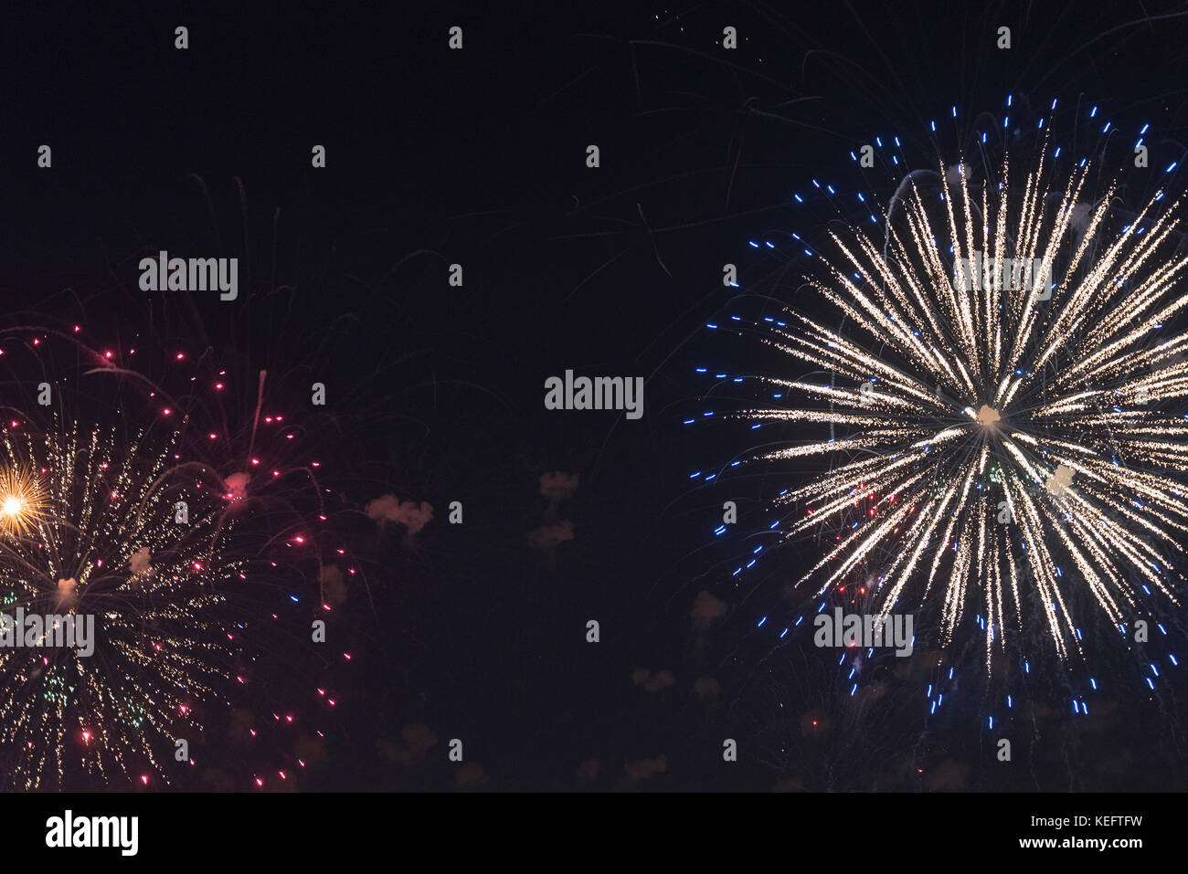 Fireworks in the night sky at the festival Stock Photo - Alamy