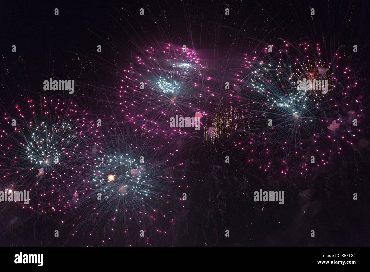 Fireworks in the night sky at the festival Stock Photo - Alamy