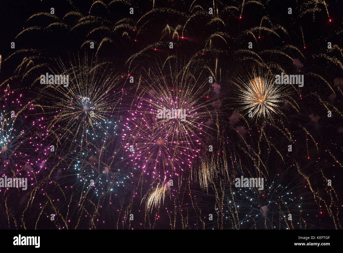 Fireworks in the night sky at the festival Stock Photo - Alamy