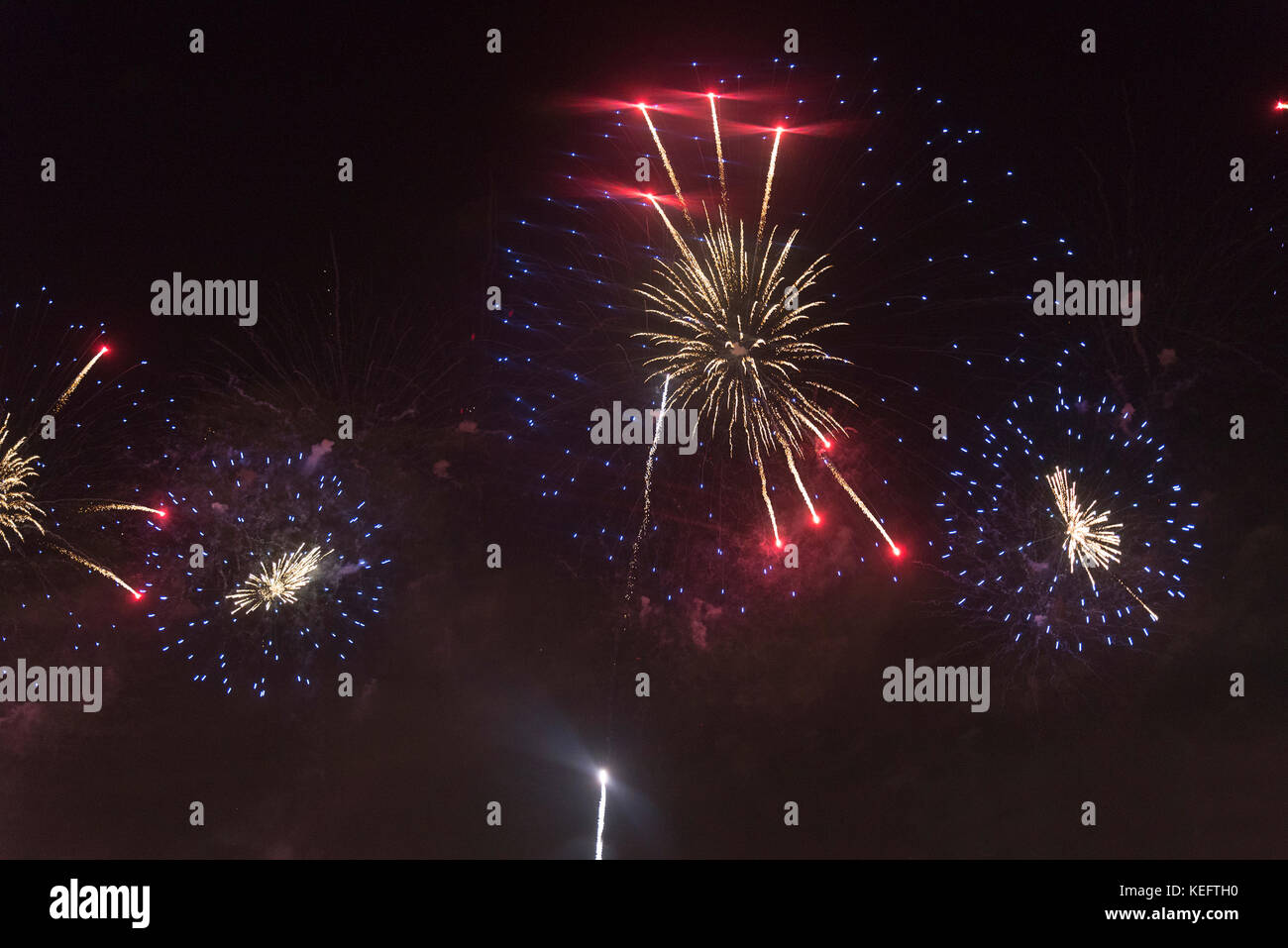Fireworks in the night sky at the festival Stock Photo - Alamy