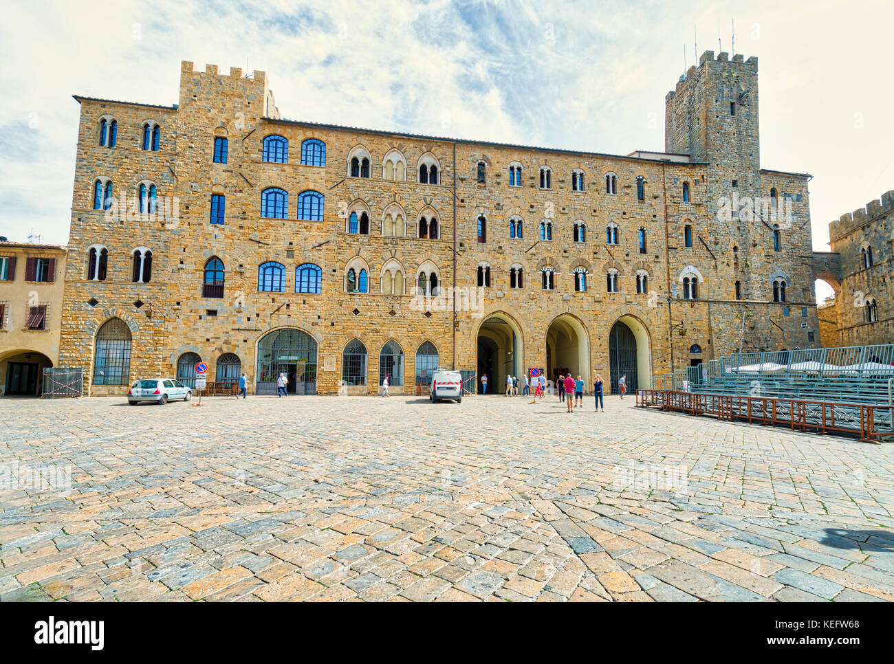 ancient buildings in the main square of Volterra, Italy Stock Photo - Alamy