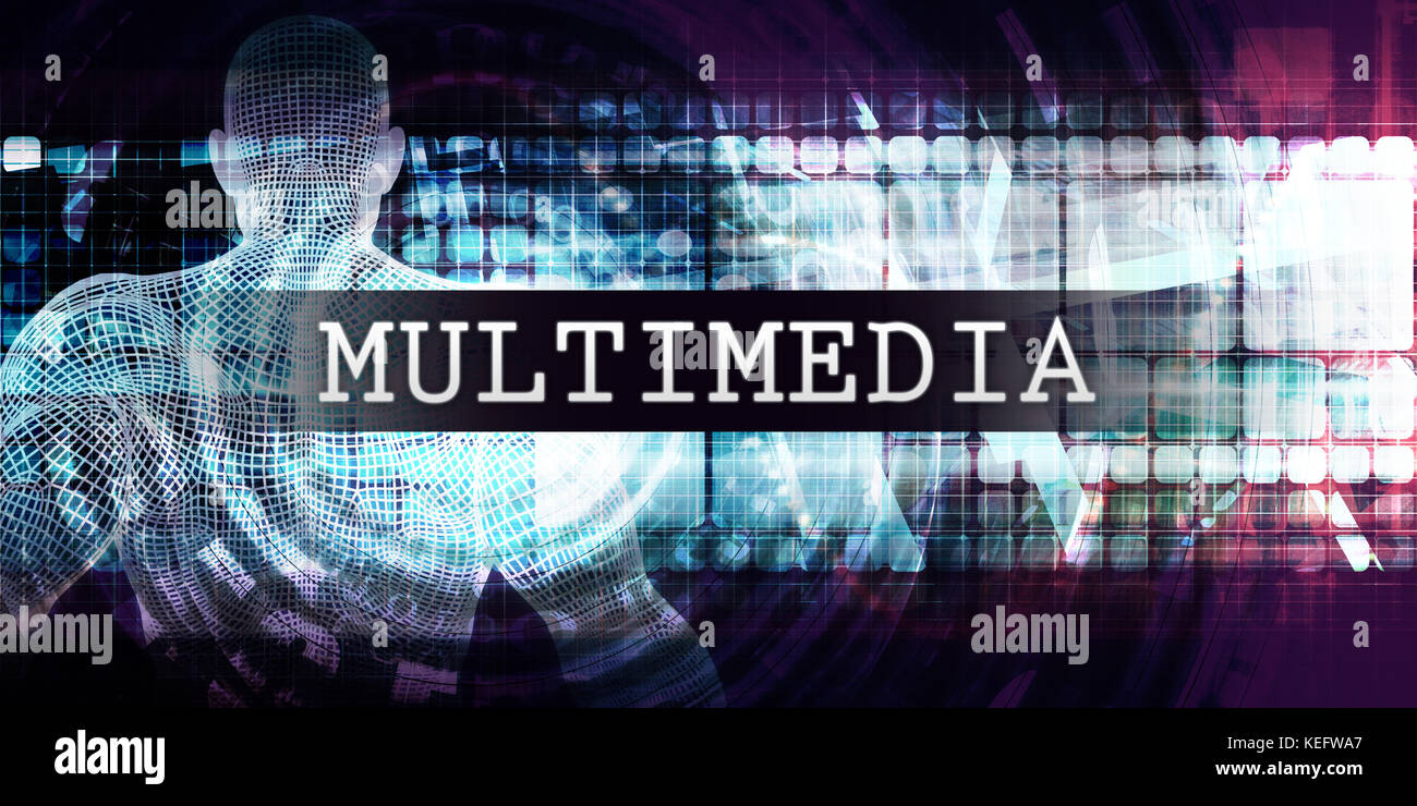 Multimedia Industry with Futuristic Business Tech Background Stock ...