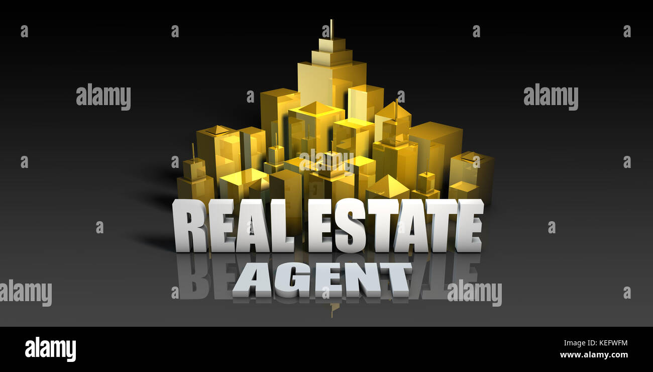 Real Estate Agent Industry Business Concept with Buildings Background ...
