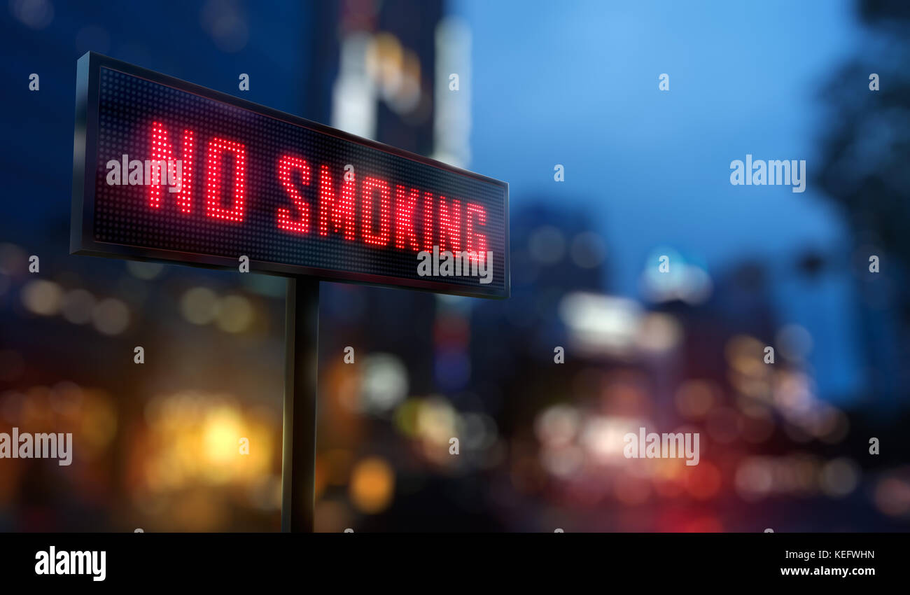No Smoking Led Sign Stock Photo - Alamy