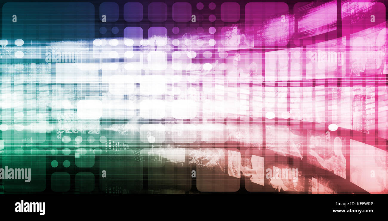 Digital Marketing and Social Network as Interface Stock Photo - Alamy