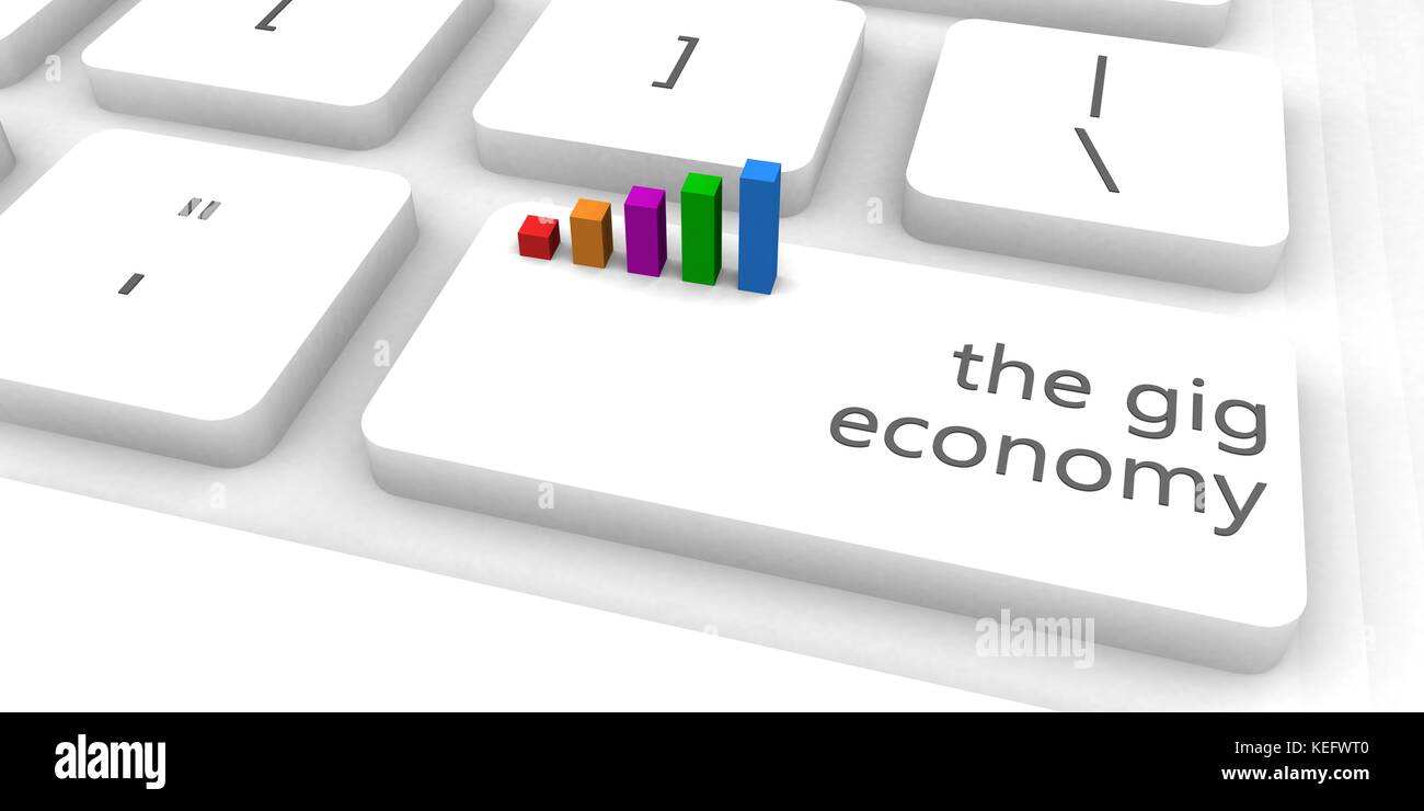 The Gig Economy With One Keyboard Button Click Stock Photo - Alamy