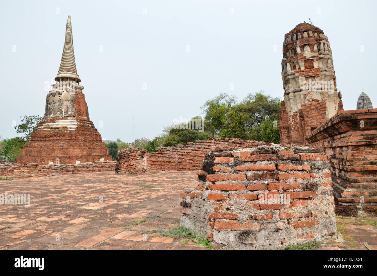 Chedi and ruin castle in Ayutthaya, Thailand Stock Photo - Alamy