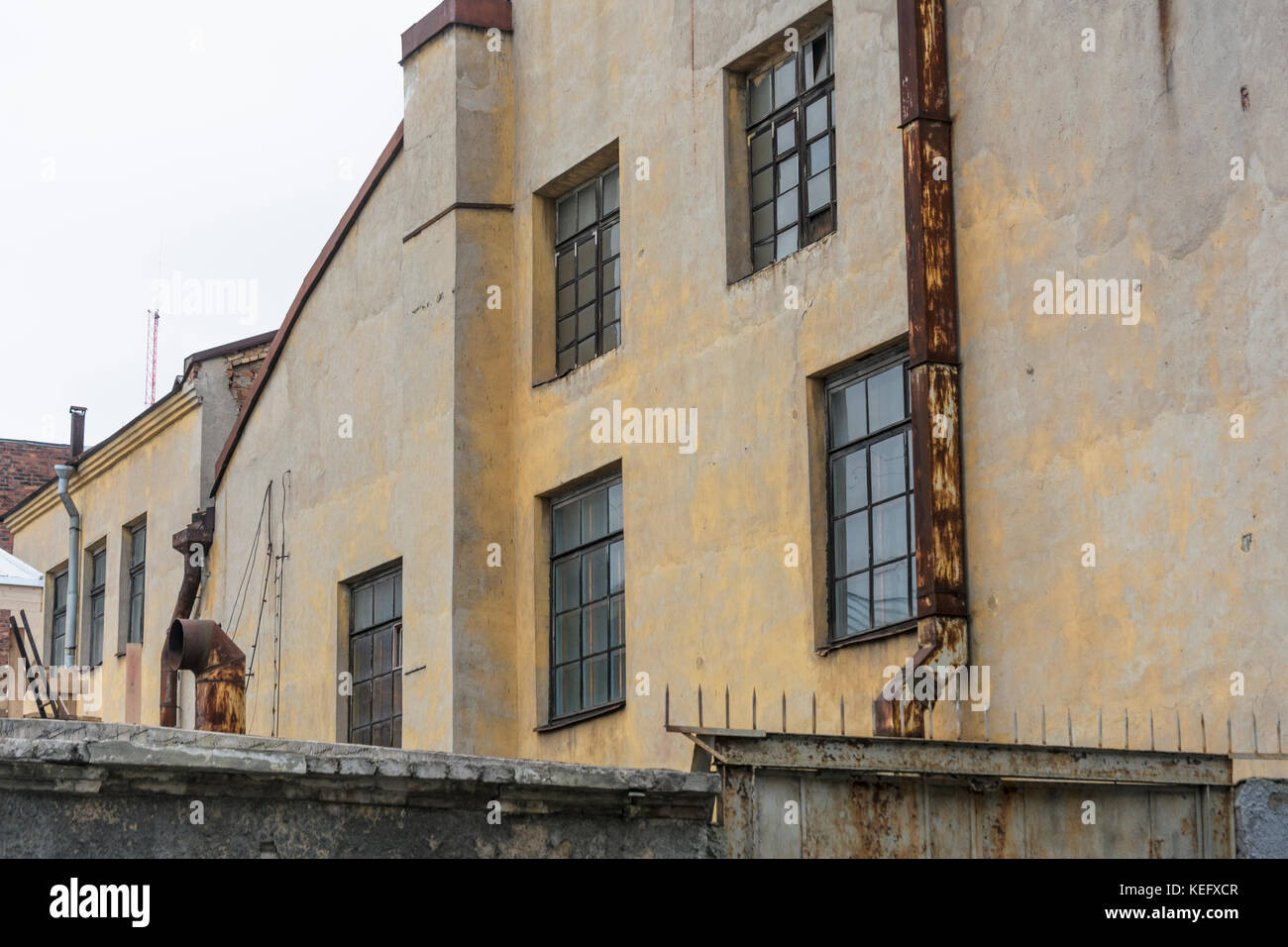 Rusty drainpipe of an old apartment house in Vyborg Russia Stock Photo ...