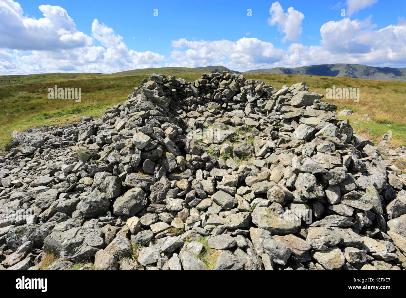 Summit cairn of Selside fell, Lake District National Park, Cumbria ...