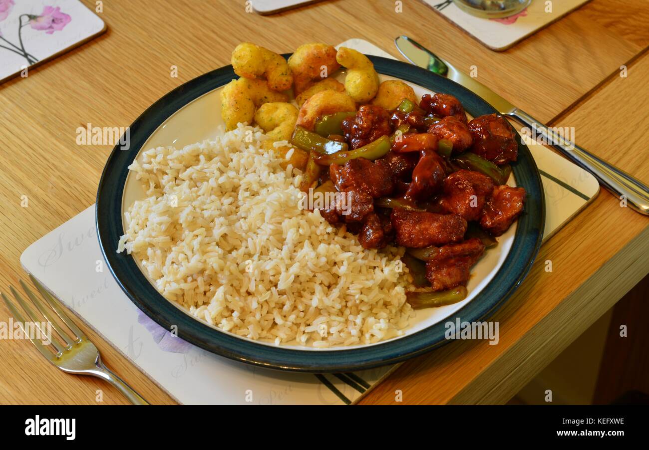 Chinese meal in the UK Stock Photo - Alamy