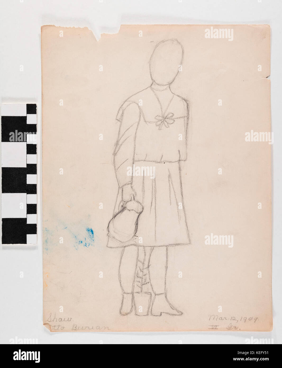 Drawing Girl with Pitcher by Otto Burian Stock Photo - Alamy