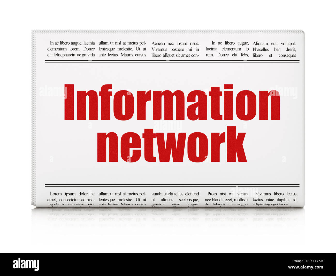 Information concept: newspaper headline Information Network Stock Photo ...