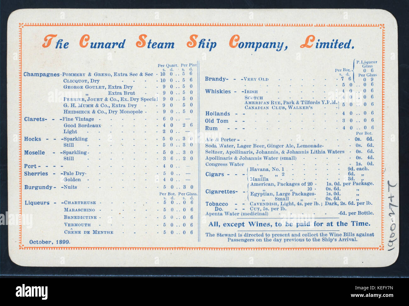 LUNCHEON (held by) CUNARD LINE (at) R.M.S. LUCANIA (SS;) (NYPL Hades ...