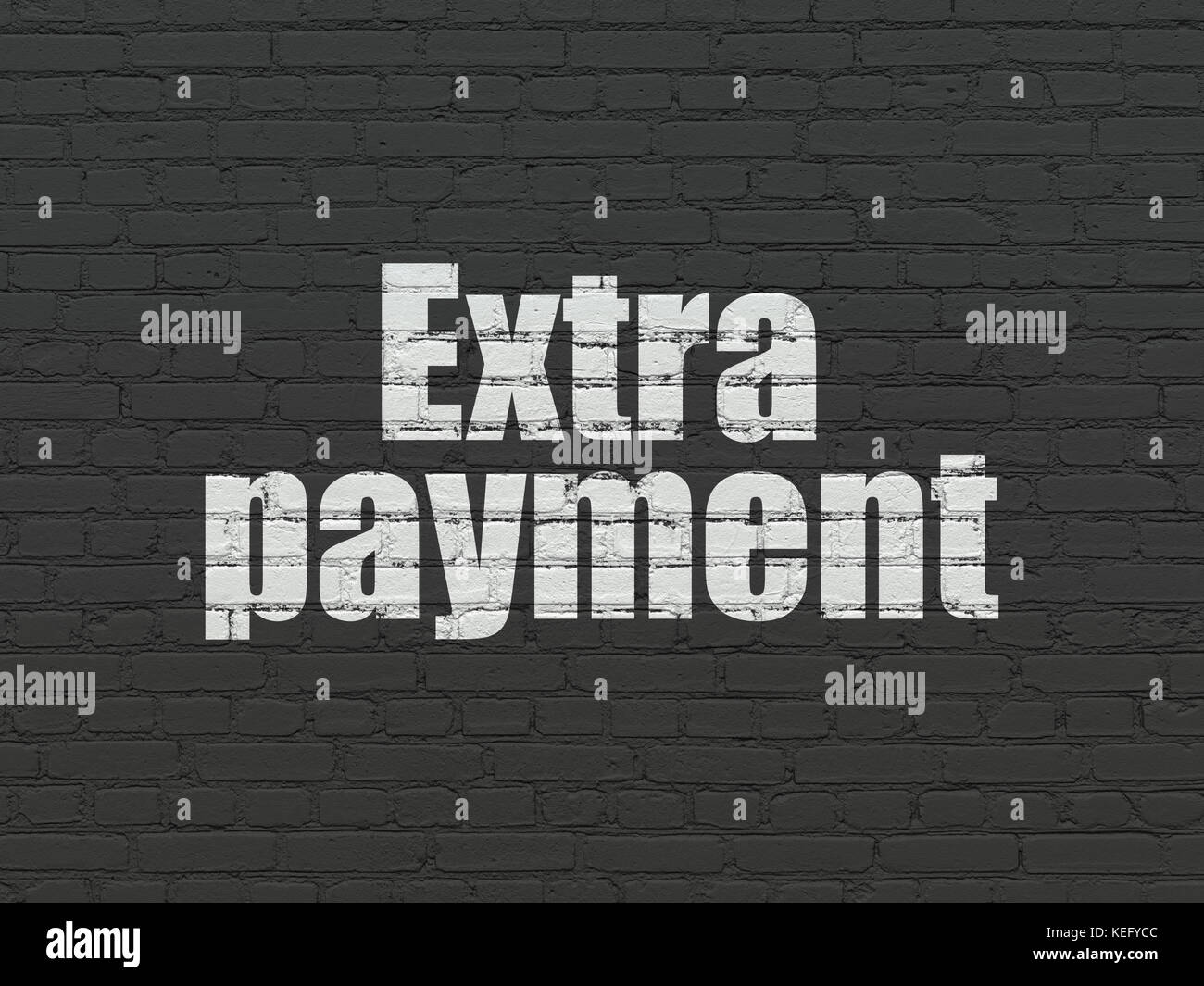 Banking concept: Extra Payment on wall background Stock Photo - Alamy