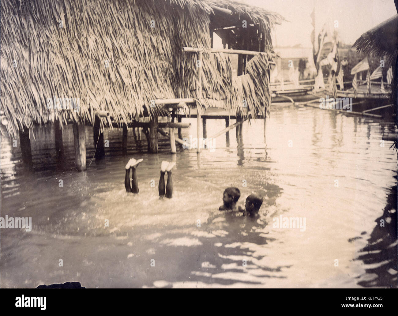 Water sport in Moro town. Department of Anthropology, 1904 World's Fair ...