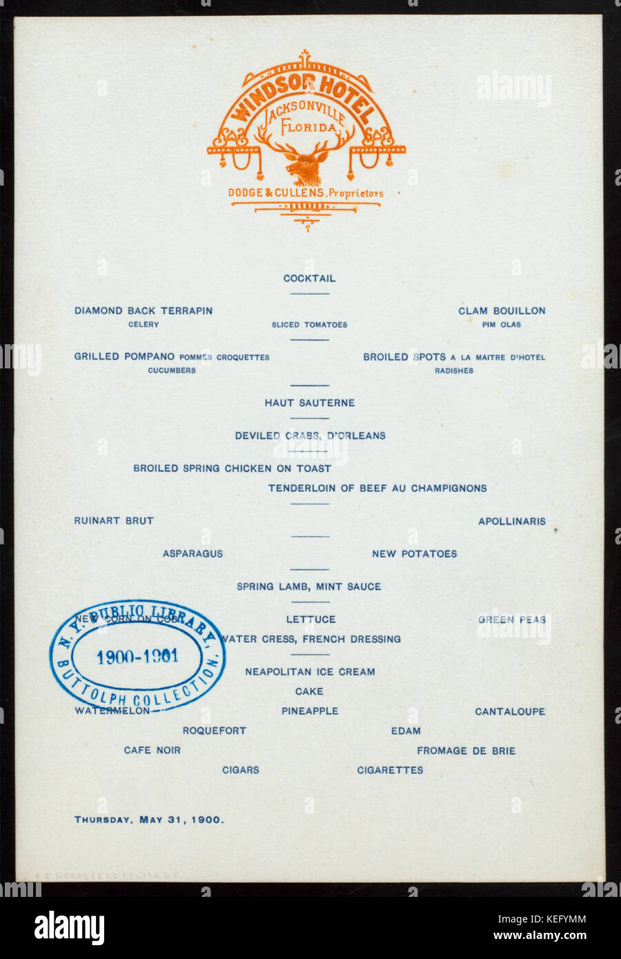 This image shows a historical dinner event held at the Windsor Hotel in ...