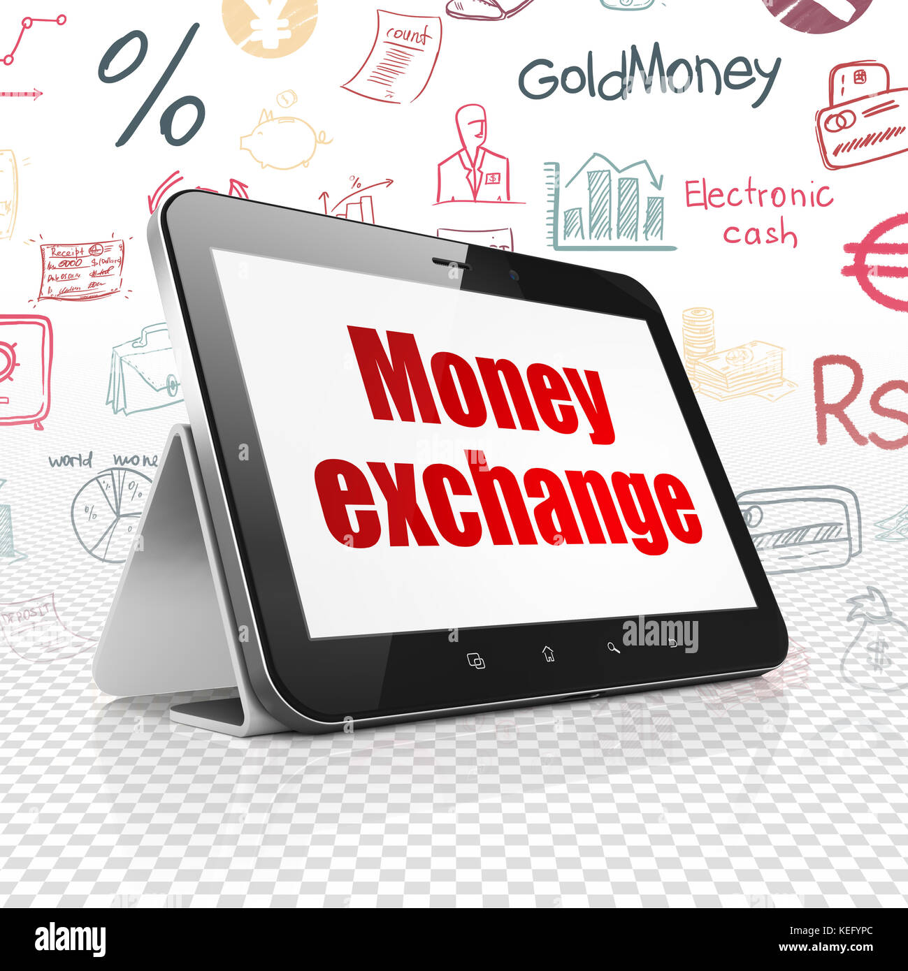 Money concept: Tablet Computer with Money Exchange on display Stock ...