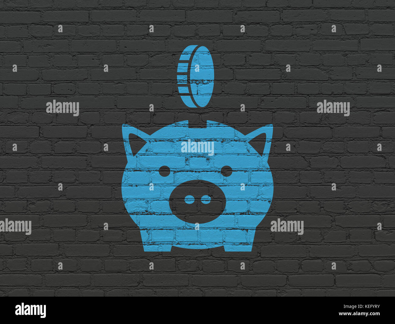 Currency concept: Money Box With Coin on wall background Stock Photo ...