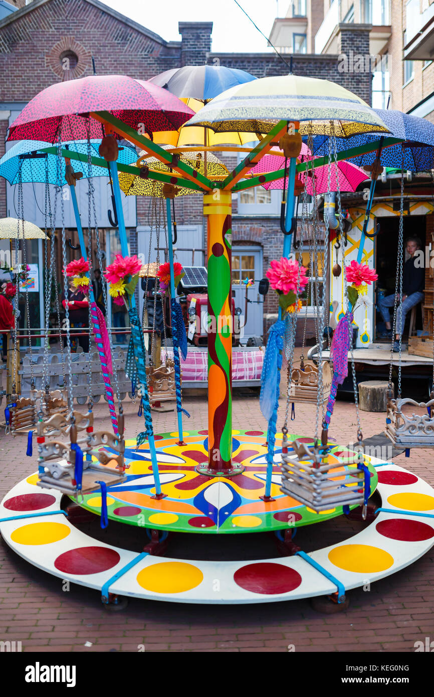 Amsterdam, Netherlands - September 23 2017: Children's carousel covered ...