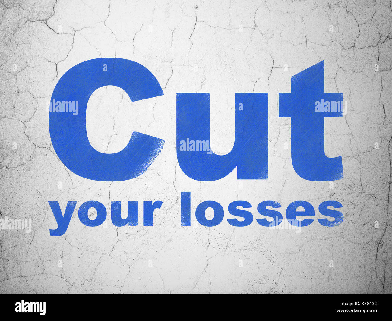 Business concept: Cut Your losses on wall background Stock Photo - Alamy
