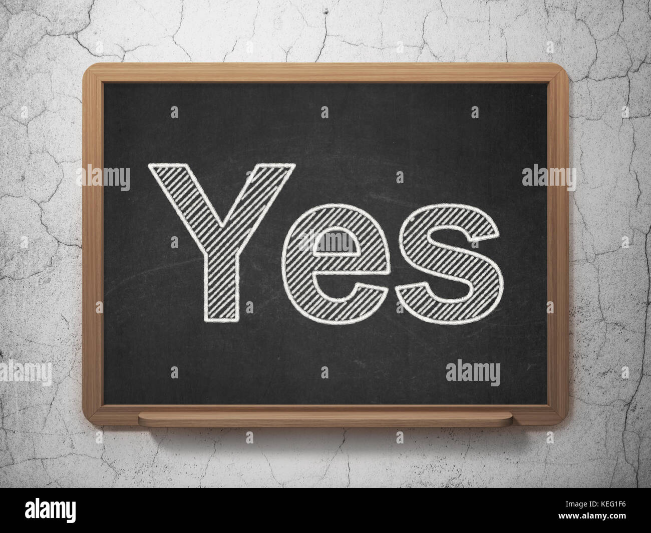 Business concept: Yes on chalkboard background Stock Photo - Alamy