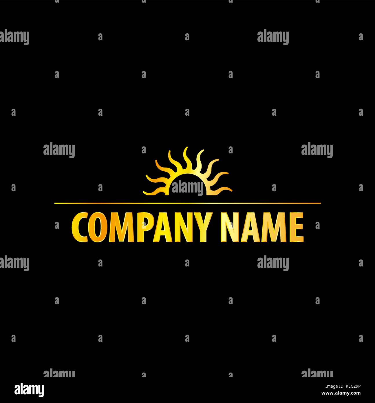 Gold sun logo hi-res stock photography and images - Alamy