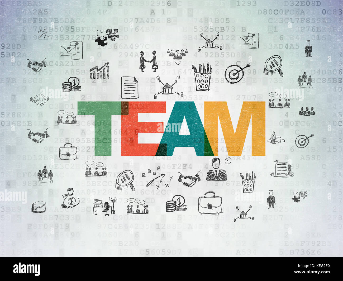 Finance concept: Team on Digital Data Paper background Stock Photo - Alamy