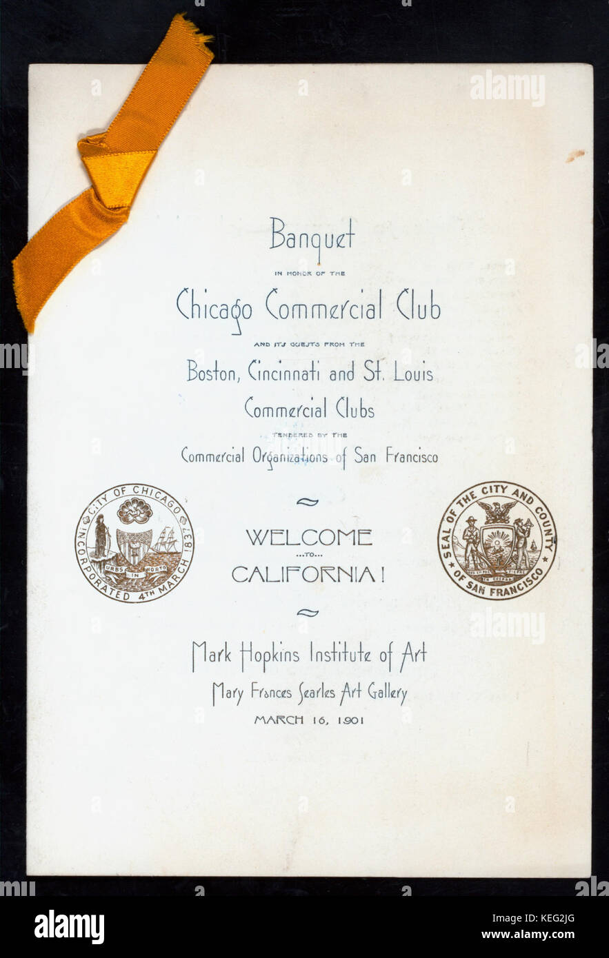 BANQUET IN HONOR OF THE CHICAGO COMMERCIAL CLUB AND IT GUESTS FROM THE ...