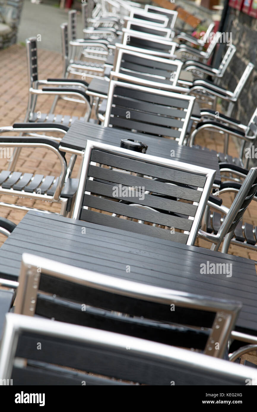 Cafe Table and Chairs on Diagonal tilt Stock Photo - Alamy