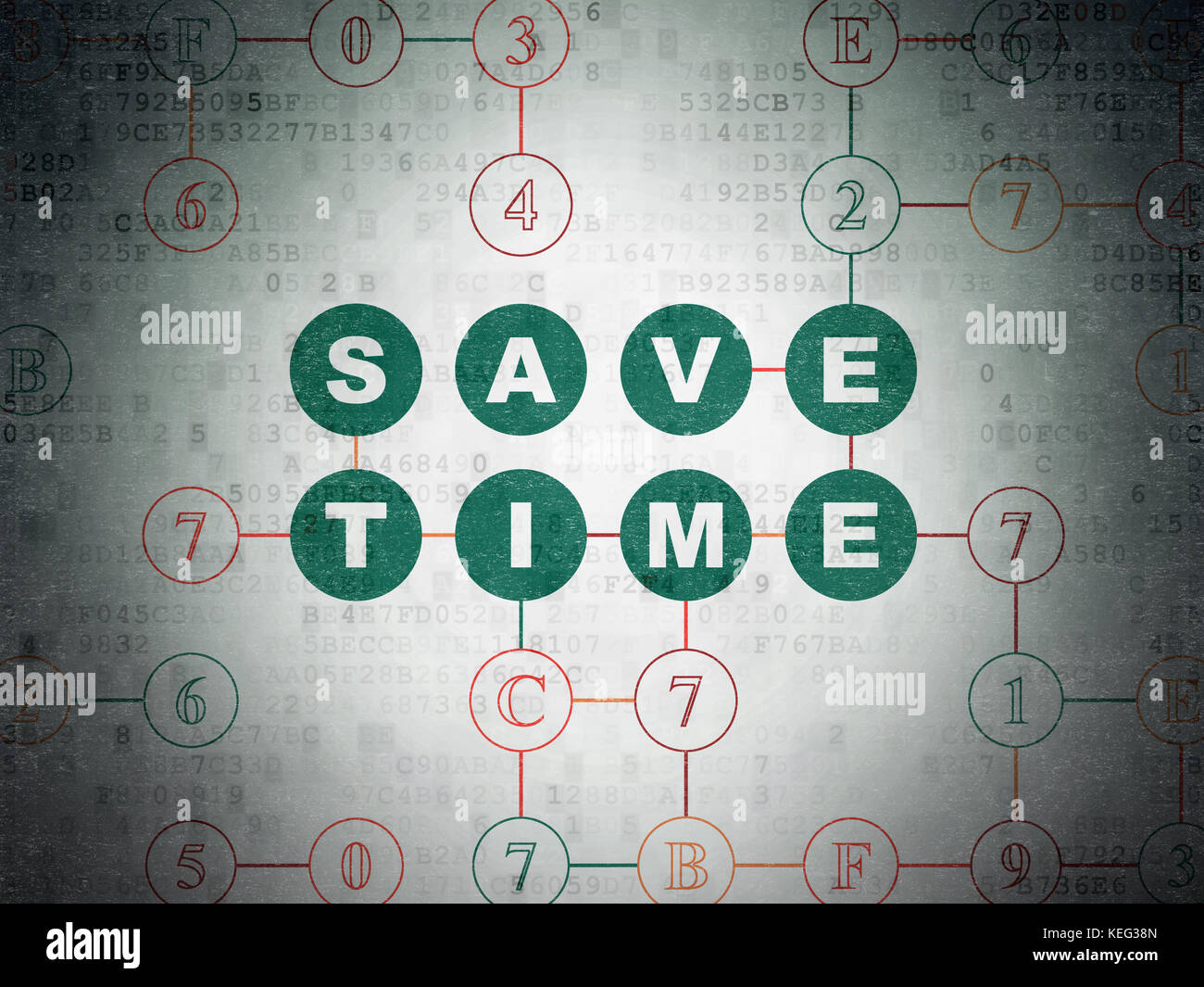 Timeline concept: Save Time on Digital Data Paper background Stock ...