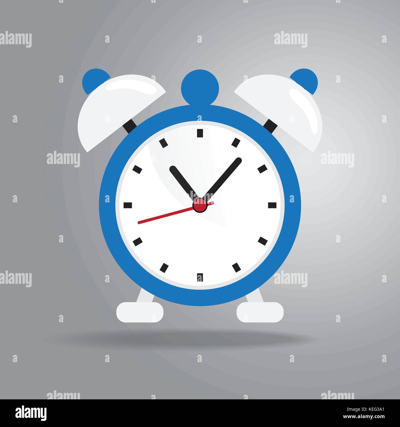 Alarm clock icon flat style on gray background vector illustration ...