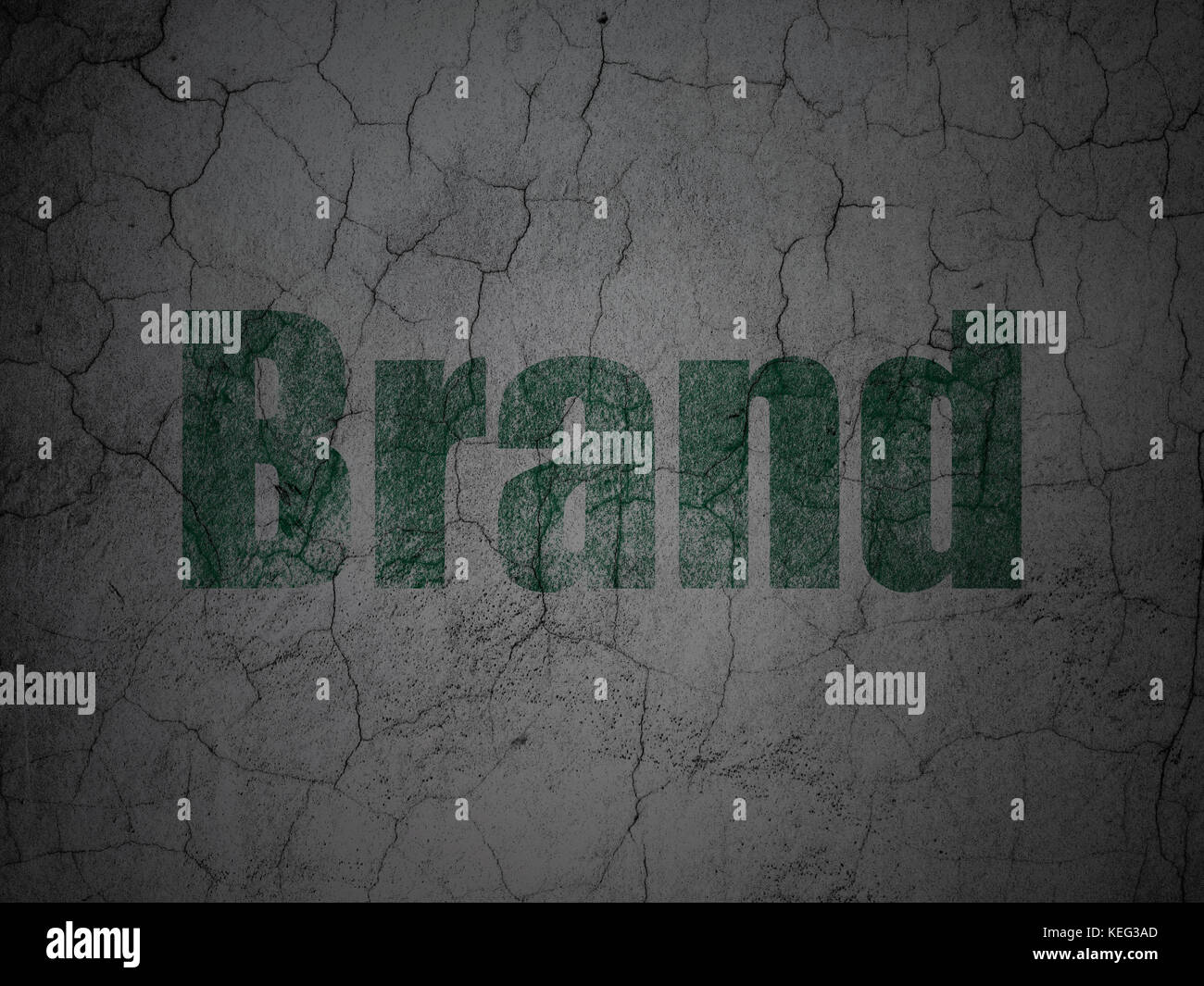 Advertising concept: Brand on grunge wall background Stock Photo - Alamy