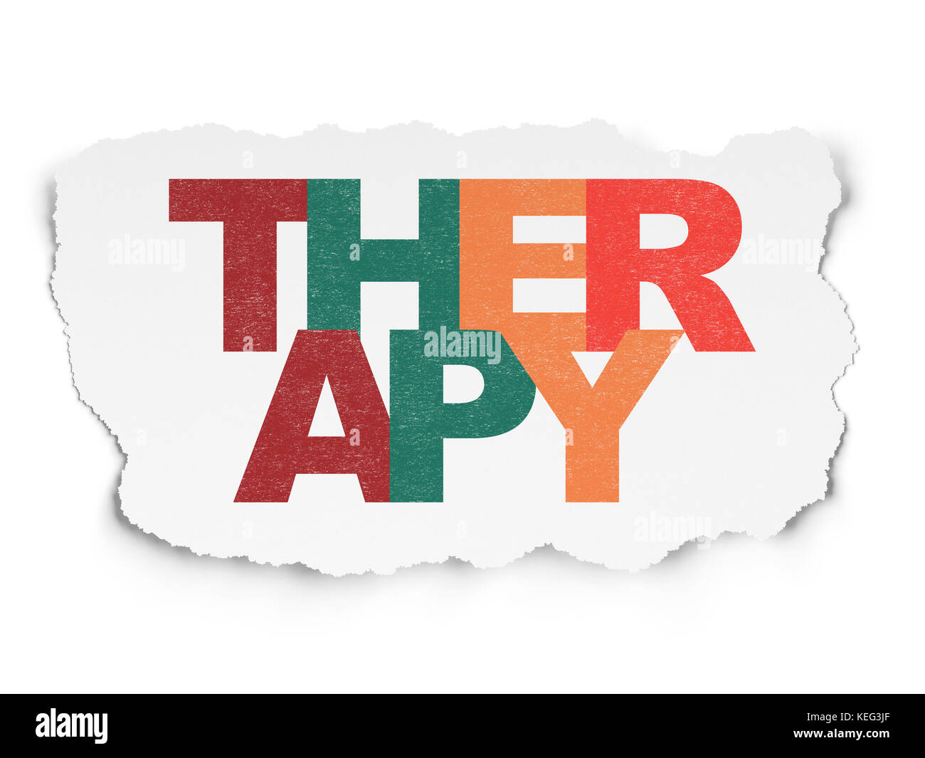 Health concept: Therapy on Torn Paper background Stock Photo - Alamy