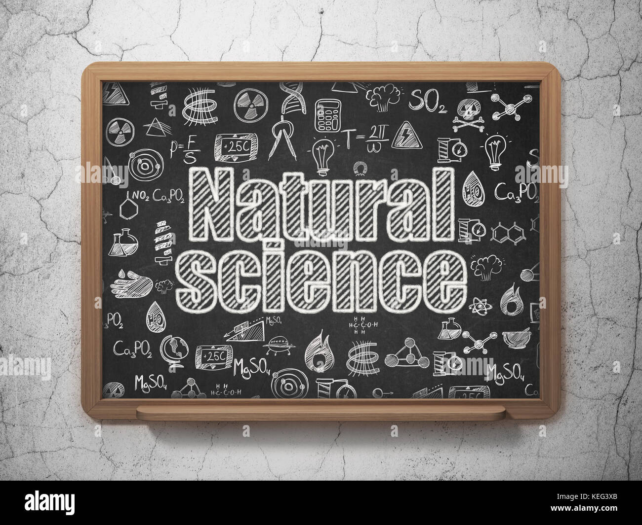 Science concept: Natural Science on School board background Stock Photo ...